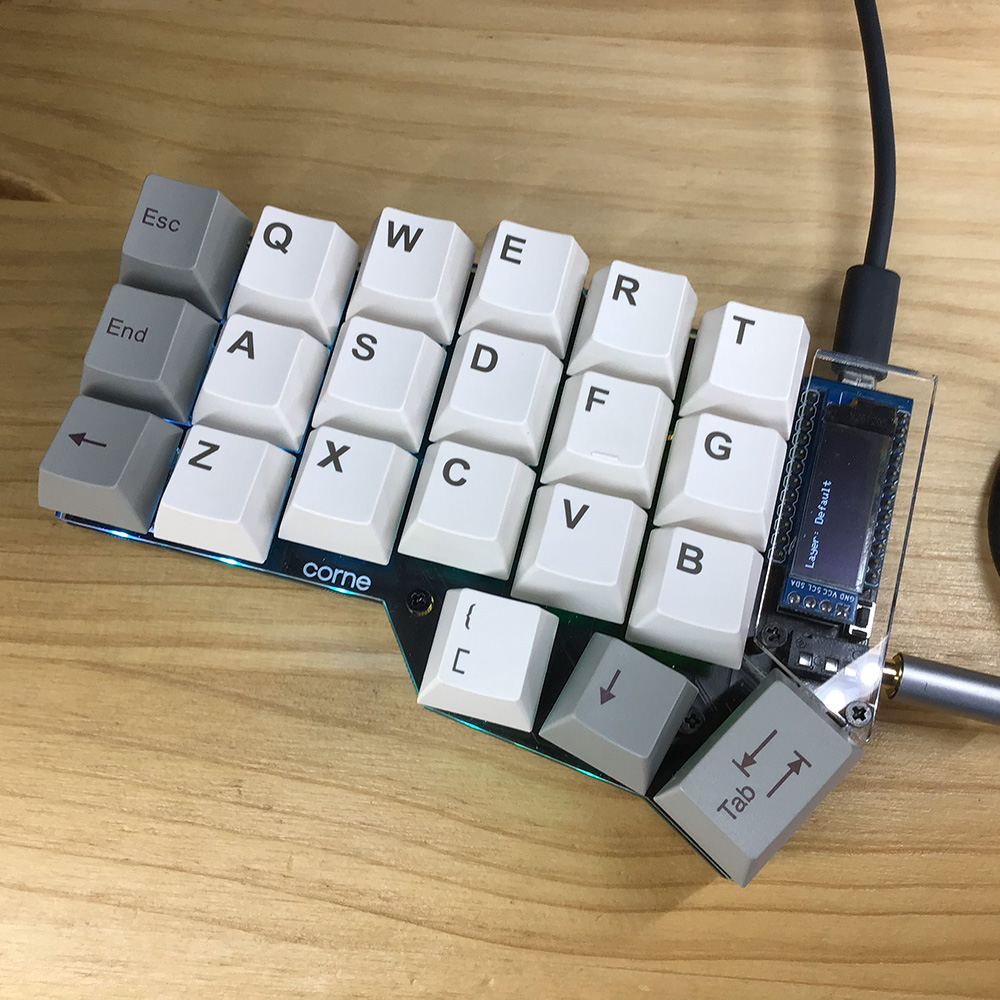 Corne Keyboard + Tai-Hao White and Grey - Teclados Mecánicos