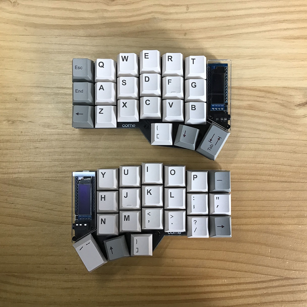 Corne Keyboard + Tai-Hao White and Grey - Teclados Mecánicos
