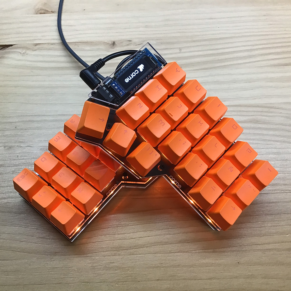 Corne Keyboard + Stardust Saturn Orange - Teclados Mecánicos